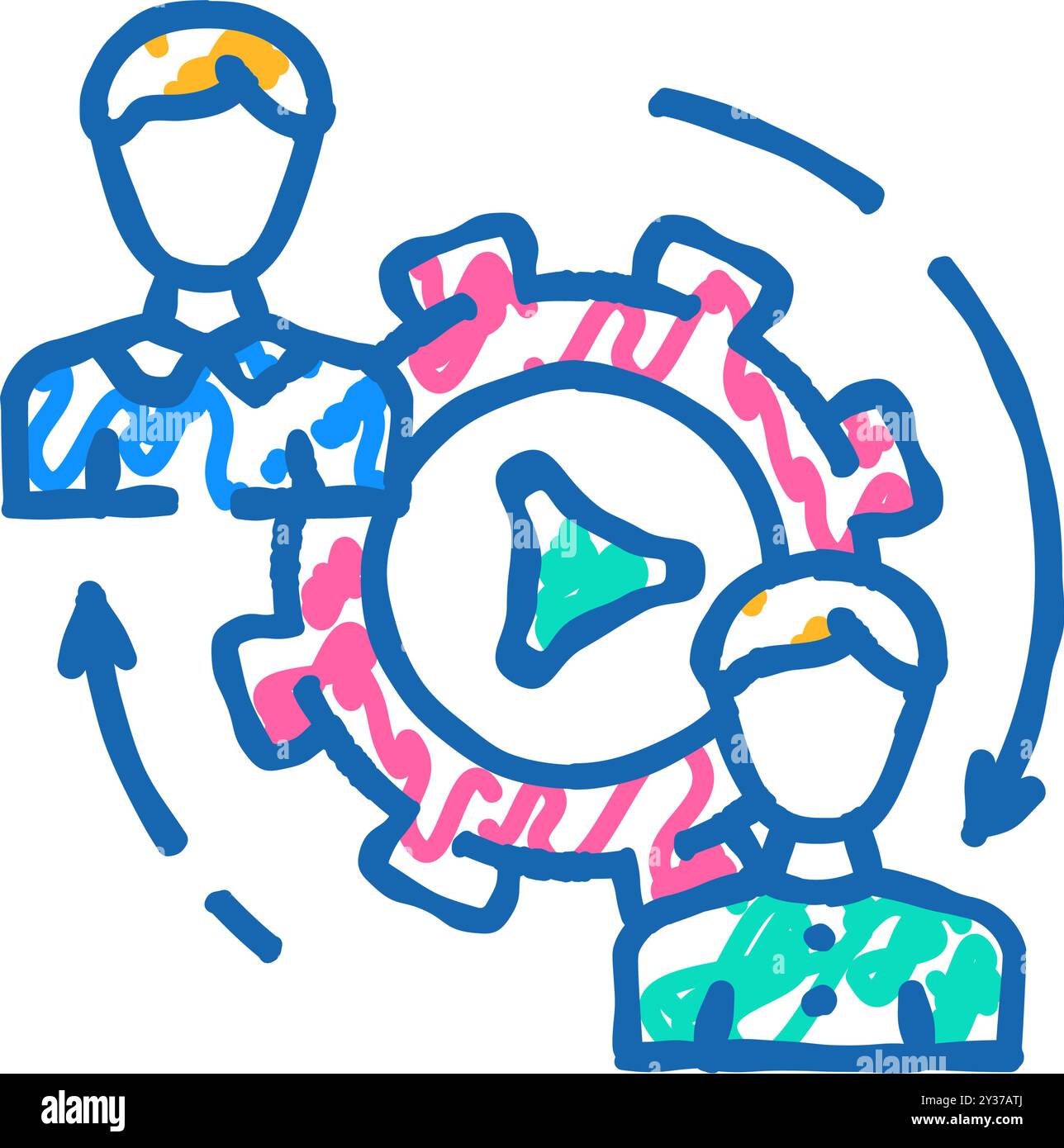 customer interaction social media icon doodle illustration Stock Vector ...