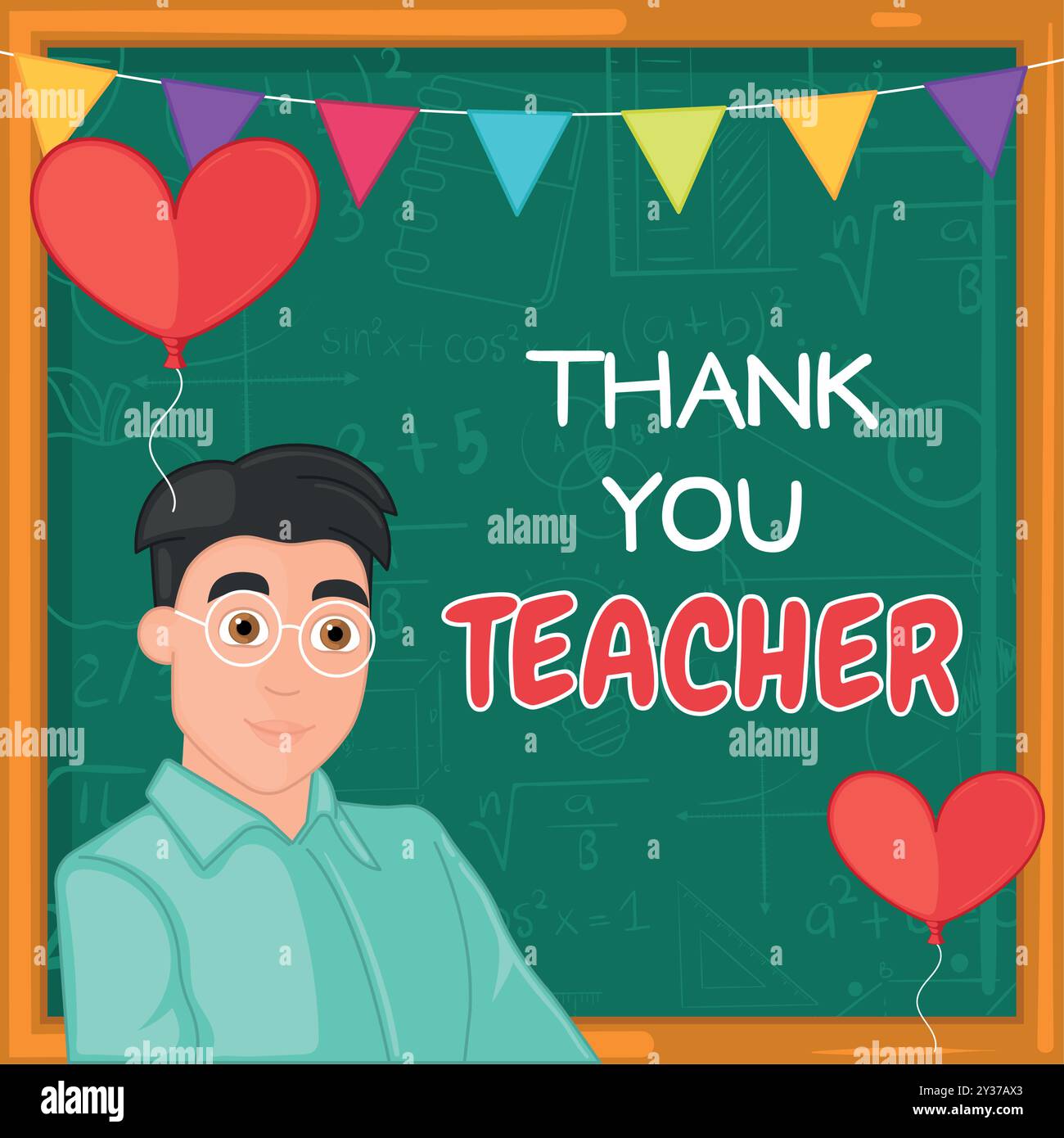 Thank you teacher poster World teacher day Vector Stock Vector Image ...