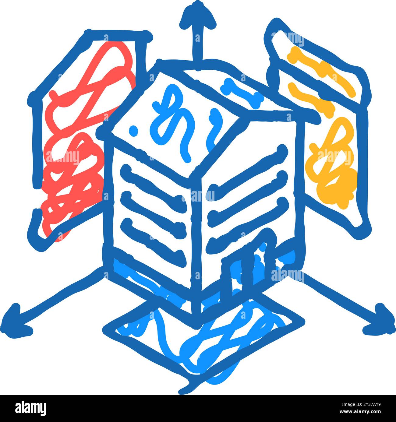 orthographic projections architectural drafter icon doodle illustration ...