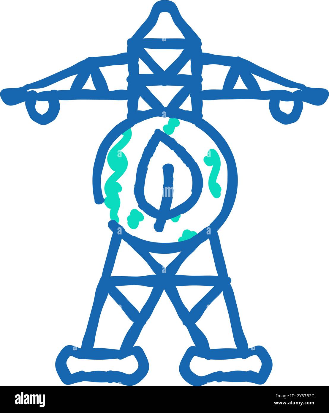 grid innovation electric icon doodle illustration Stock Vector Image ...