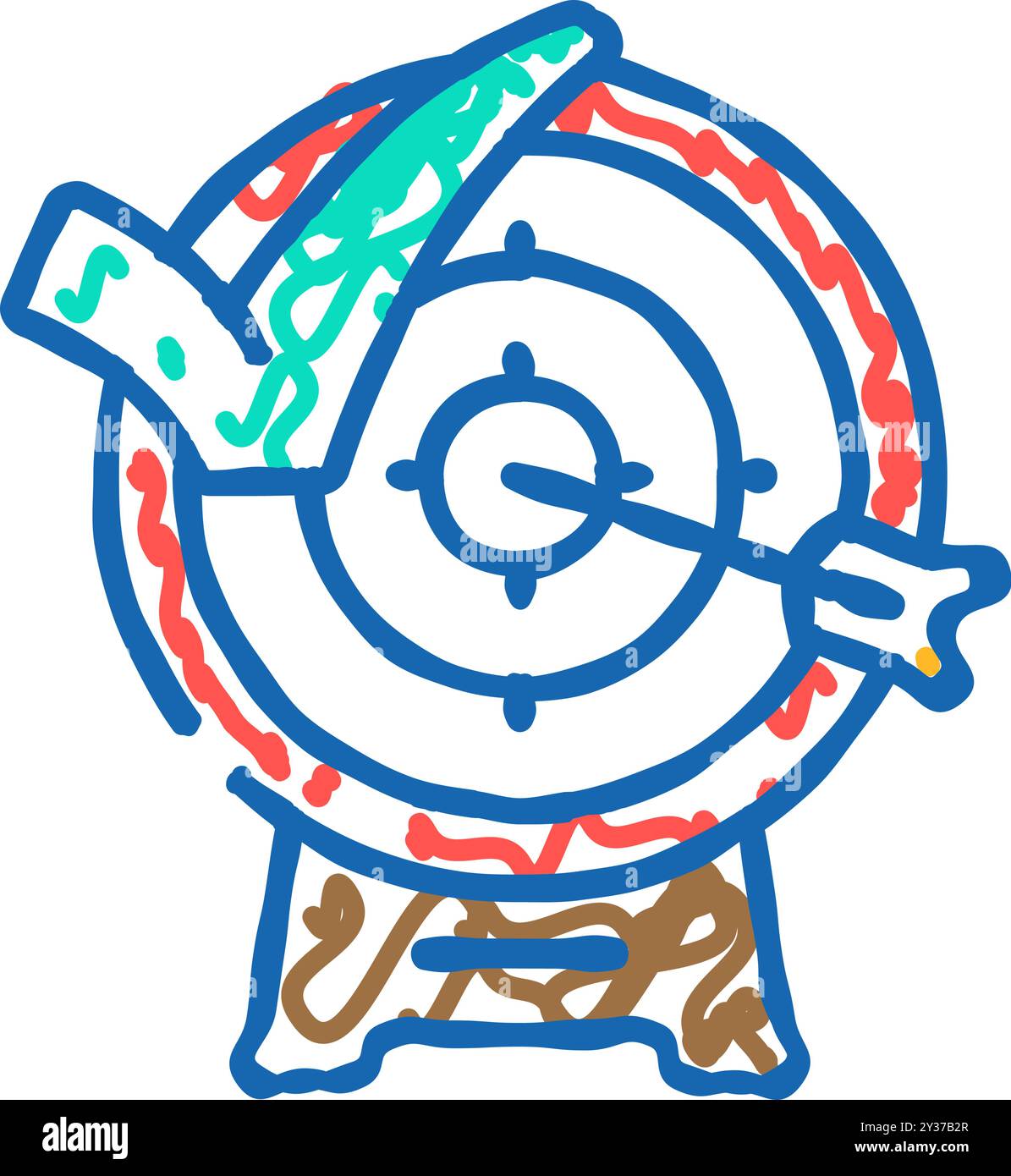 arrow target check mark icon doodle illustration Stock Vector Image ...