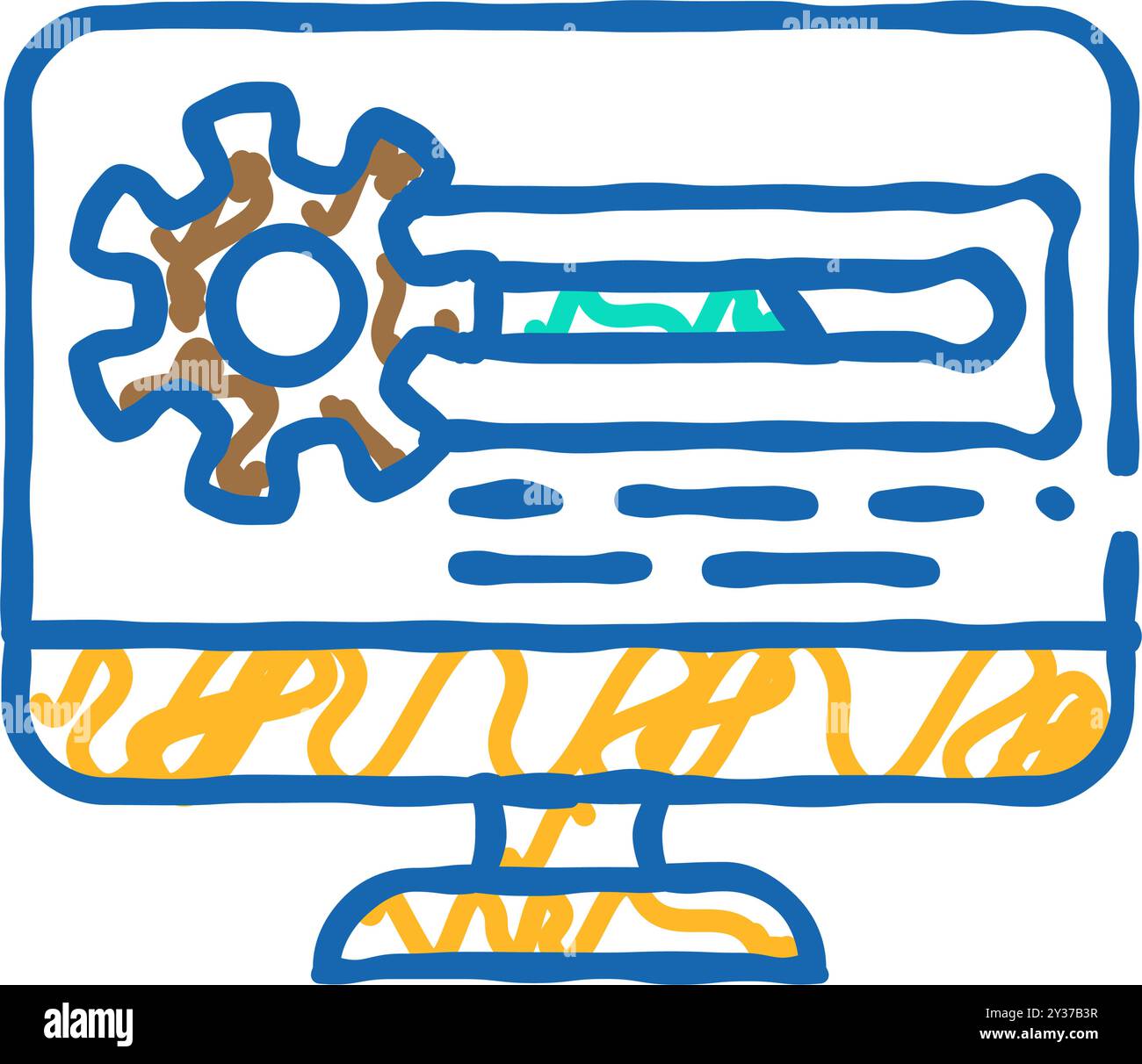 driver installation repair computer icon doodle illustration Stock ...