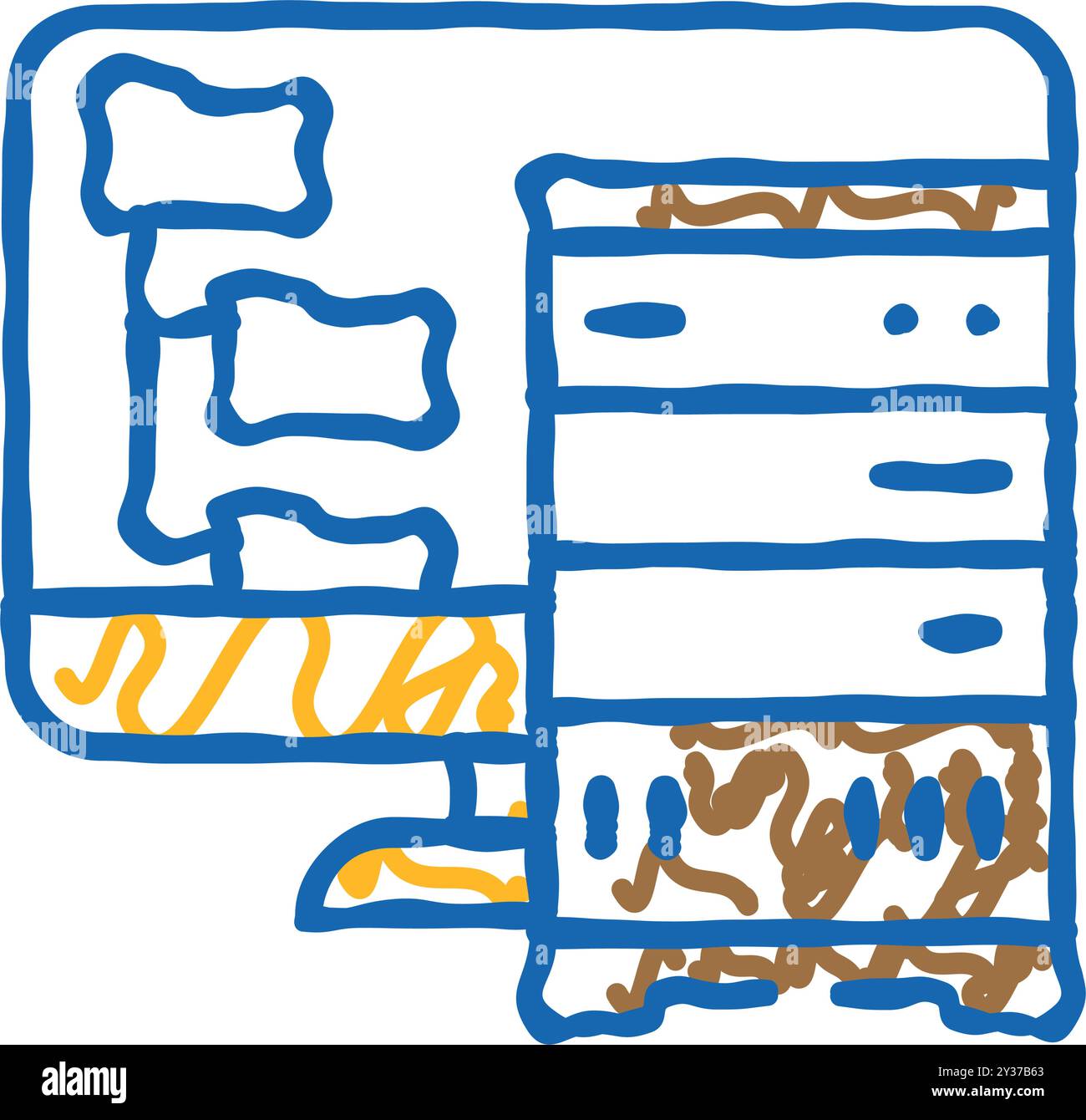 Data Archiving Database Icon Doodle Illustration Stock Vector Image