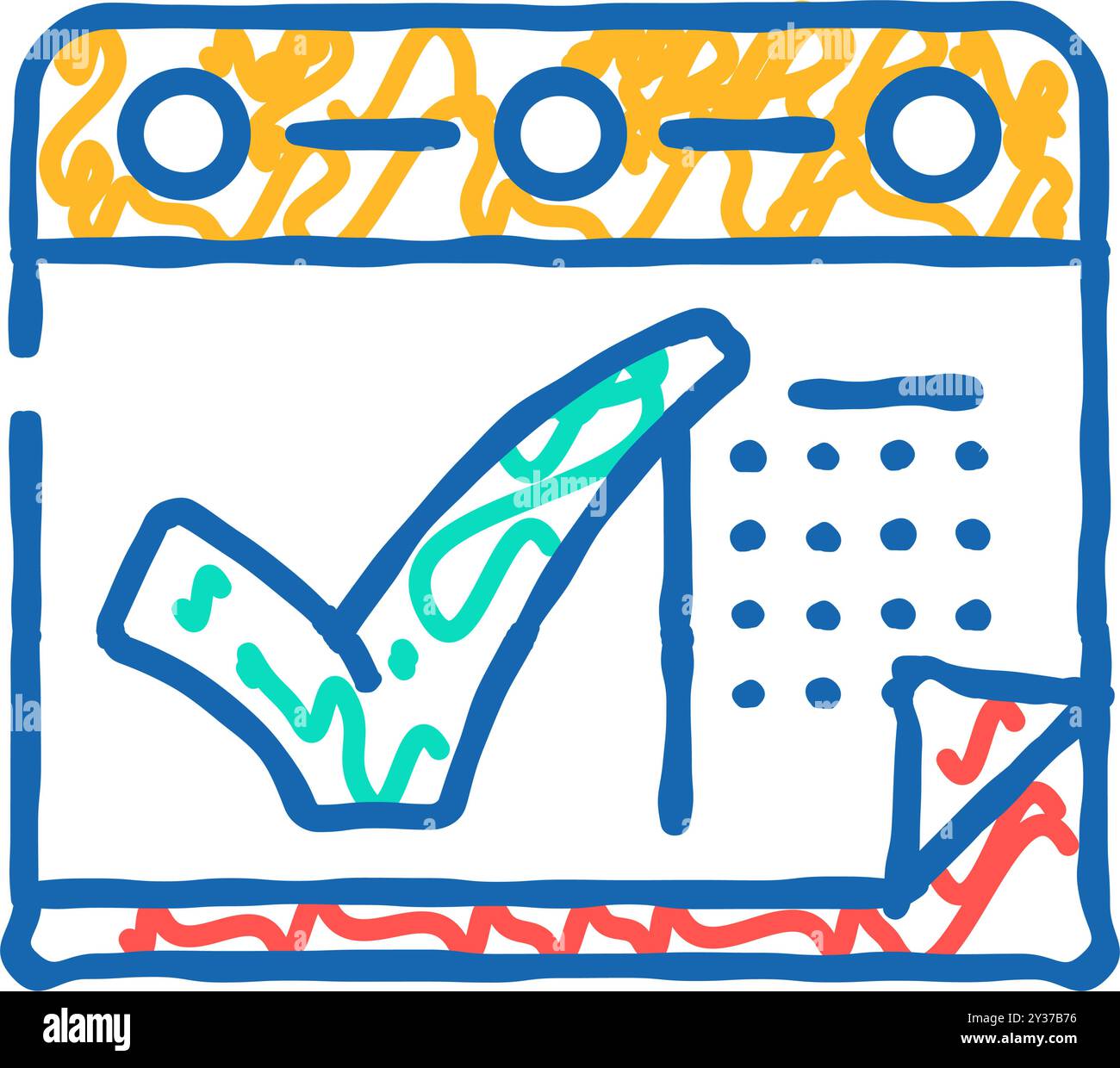 calendar check mark icon doodle illustration Stock Vector Image & Art ...