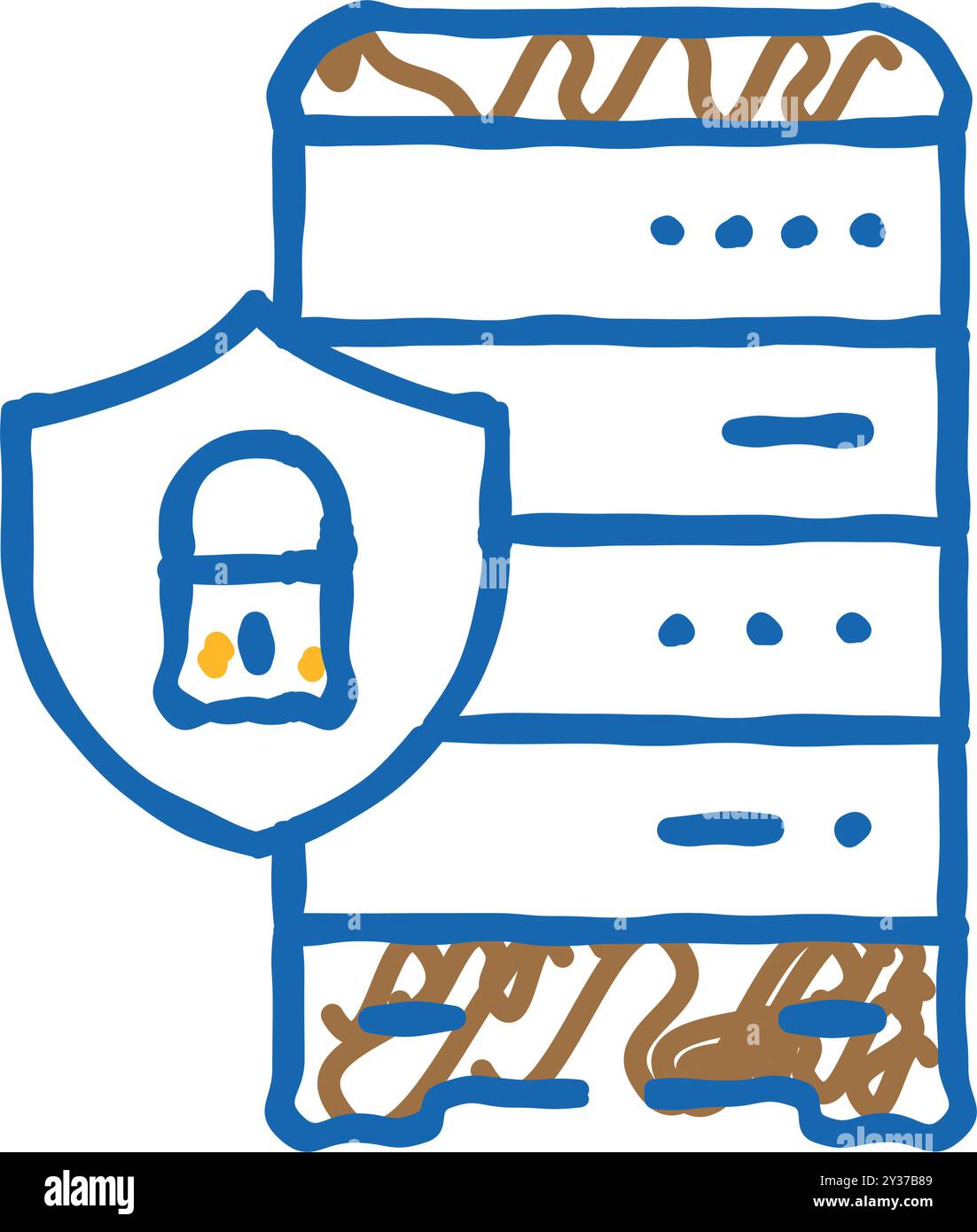 data access control database icon doodle illustration Stock Vector ...