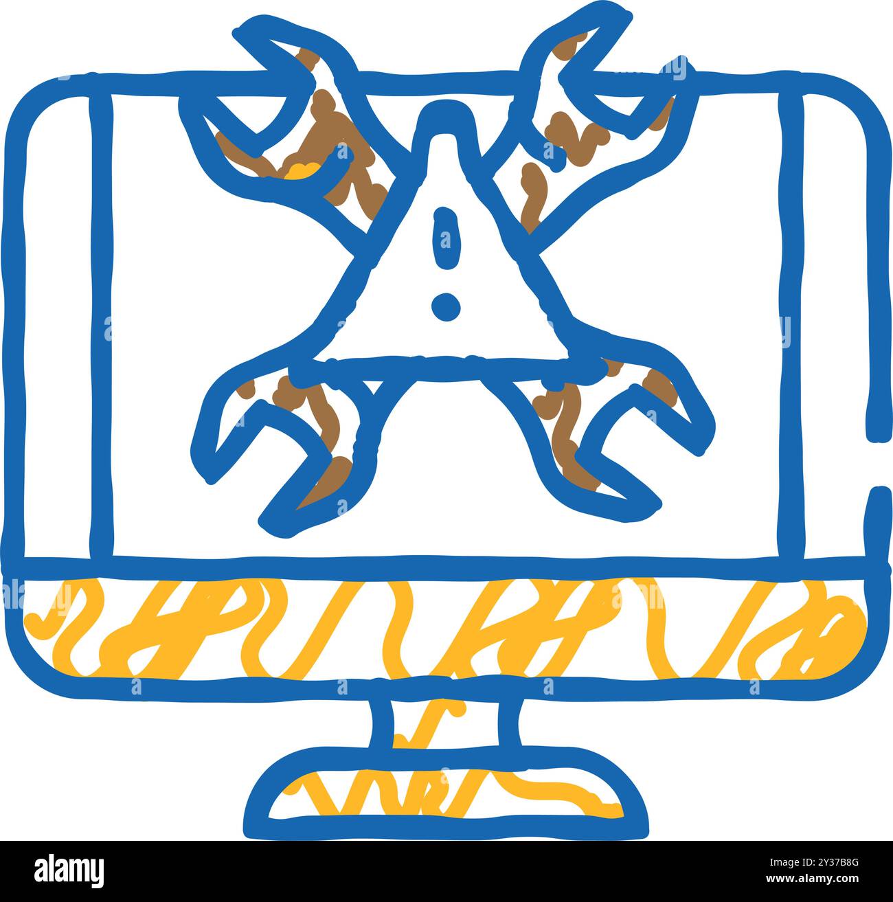 troubleshooting pc repair computer icon doodle illustration Stock ...