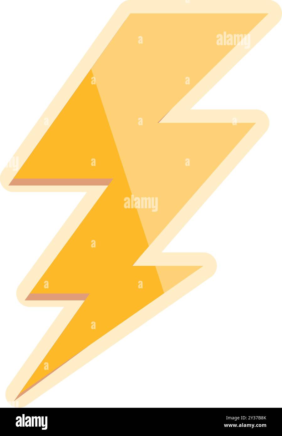 Yellow lightning bolt with a drop shadow is striking from the top left ...