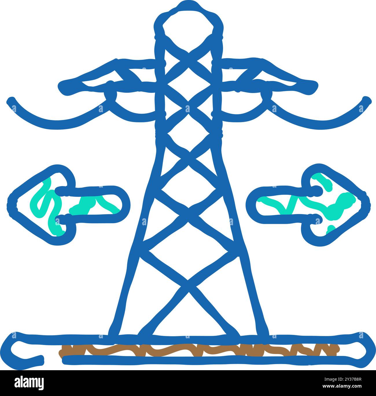 grid expansion electric icon doodle illustration Stock Vector Image ...