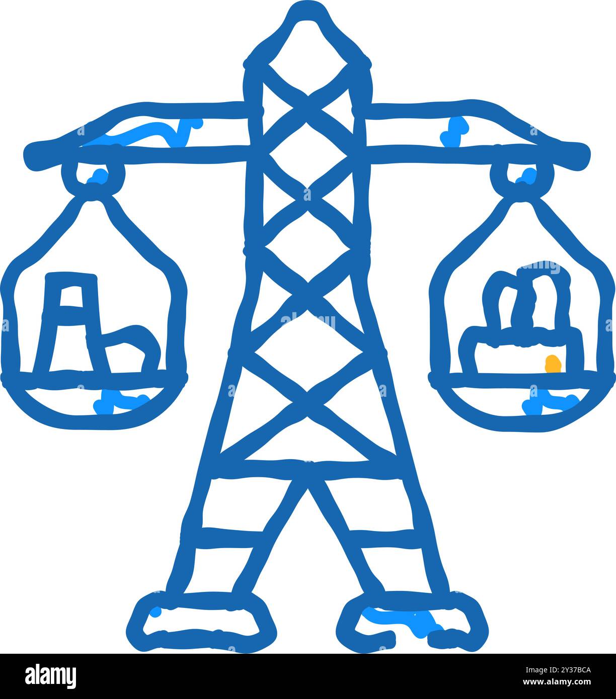 grid balancing energy icon doodle illustration Stock Vector Image & Art ...