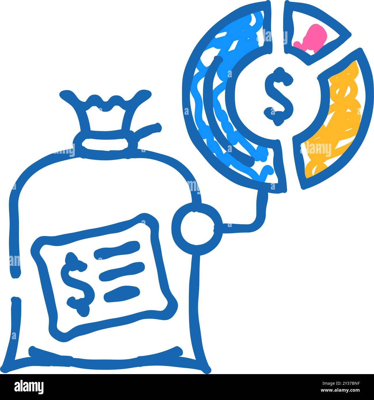 asset allocation financial advisor icon doodle illustration Stock ...