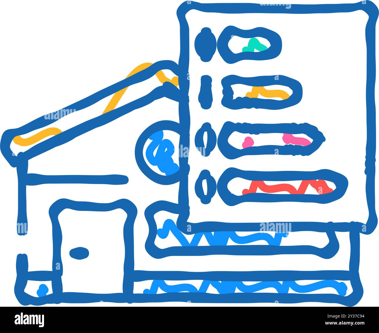 building energy efficient icon doodle illustration Stock Vector Image ...