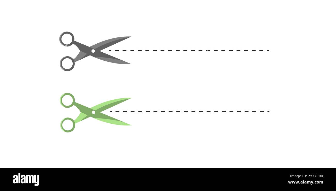 Illustration of a cut out coupon with scissors vector Stock Vector ...