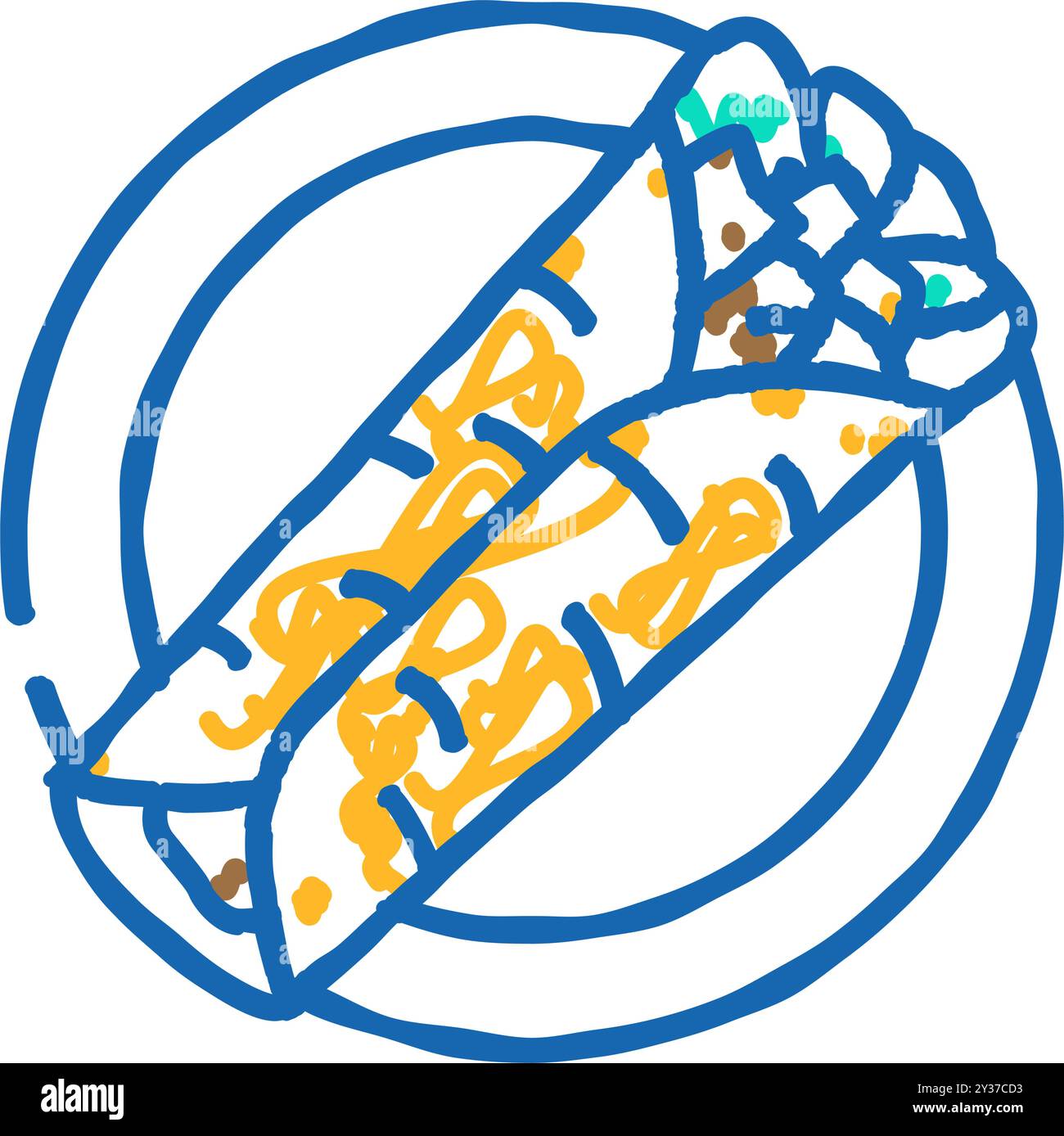 gyro wrap greek cuisine icon doodle illustration Stock Vector Image ...