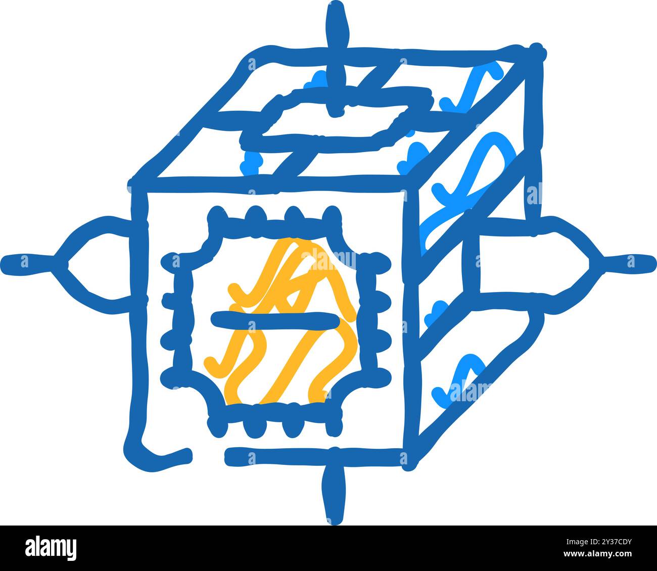 research team space exploration icon doodle illustration Stock Vector ...