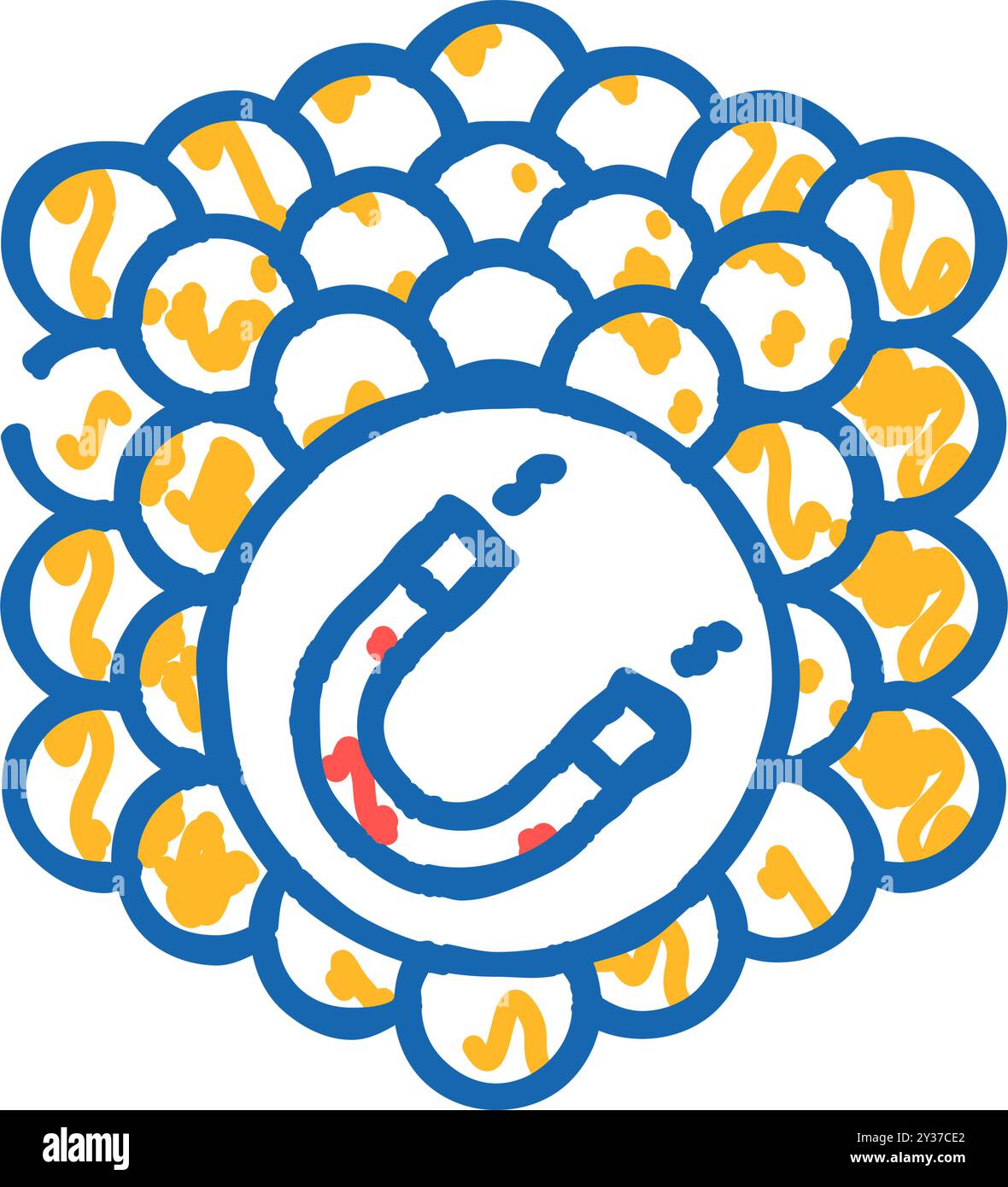 magnetic balls fidget toy icon doodle illustration Stock Vector Image ...