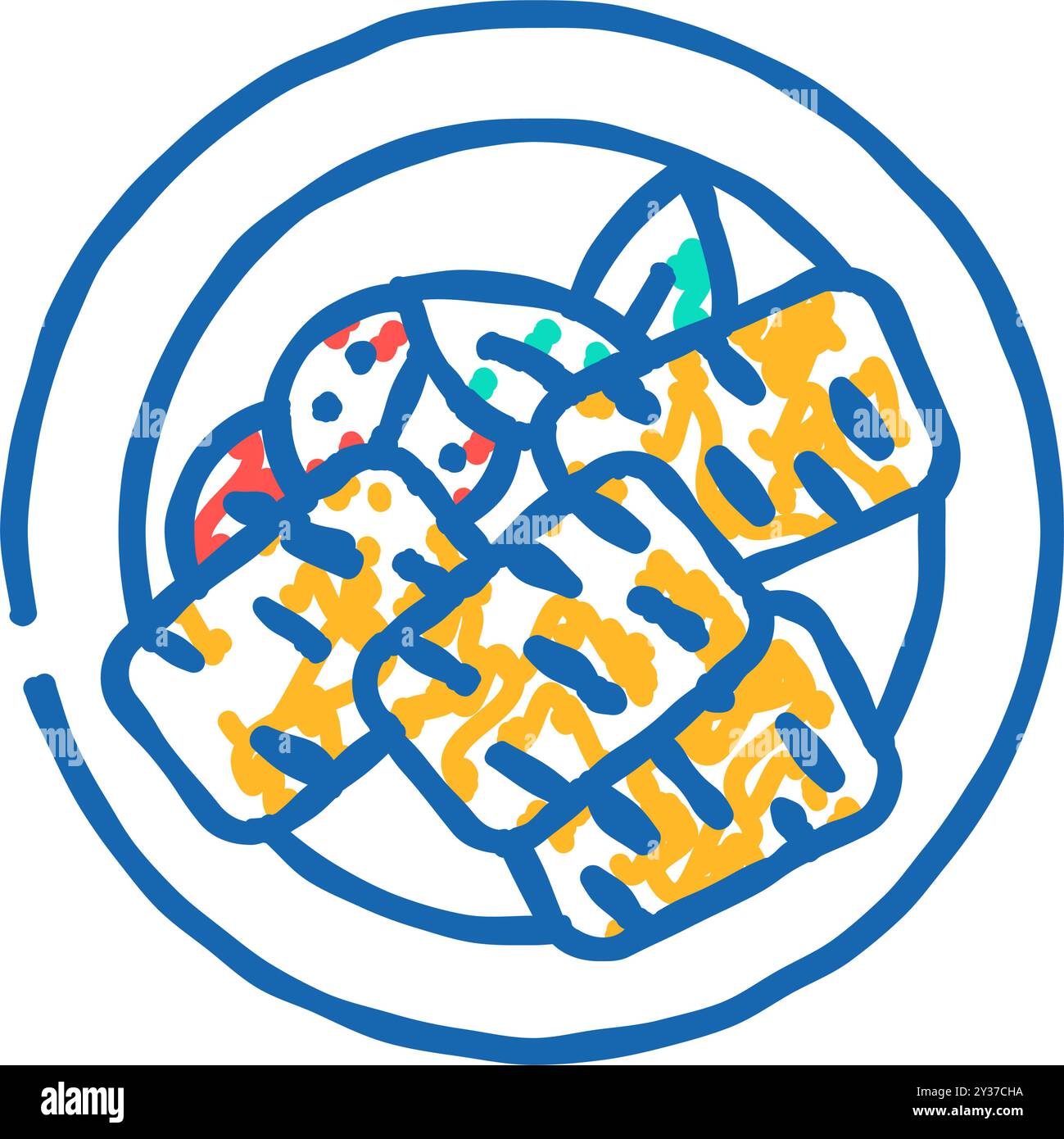 halloumi cheese greek cuisine icon doodle illustration Stock Vector ...