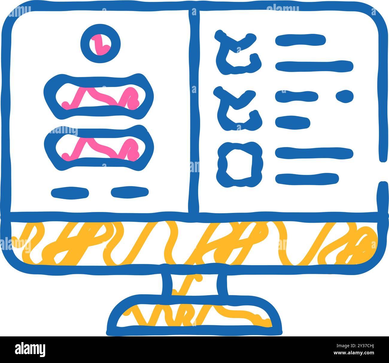 usability testing ux ui design icon doodle illustration Stock Vector ...