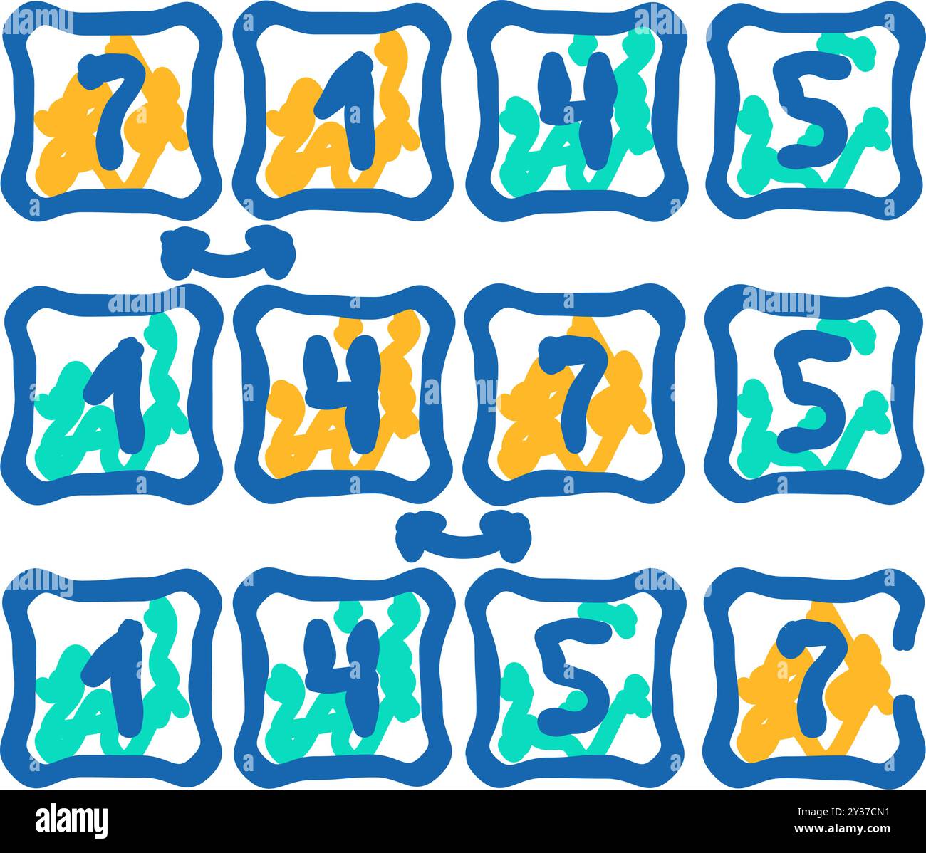 bubble sort algorithm icon doodle illustration Stock Vector Image & Art ...