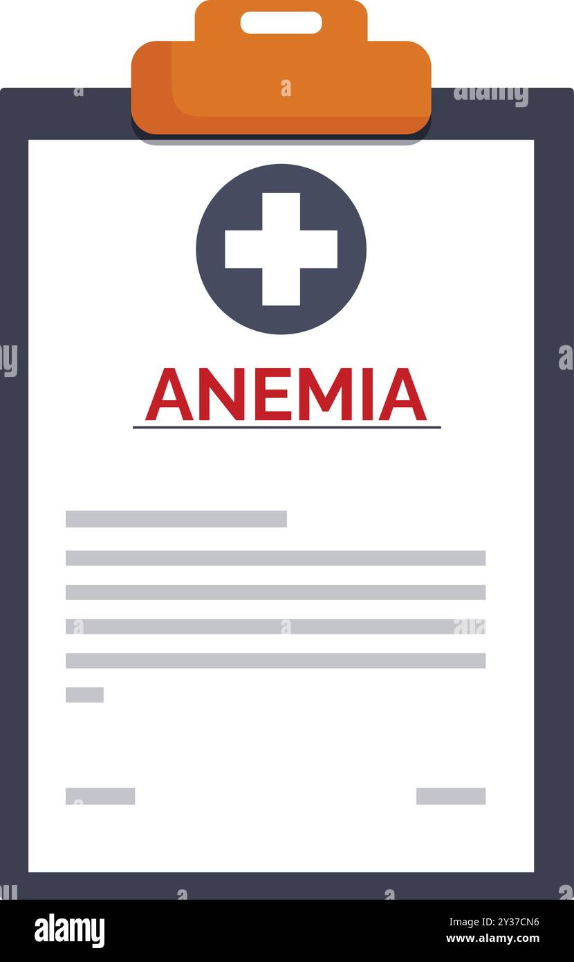 Medical clipboard showing anemia diagnosis, healthcare and medical ...