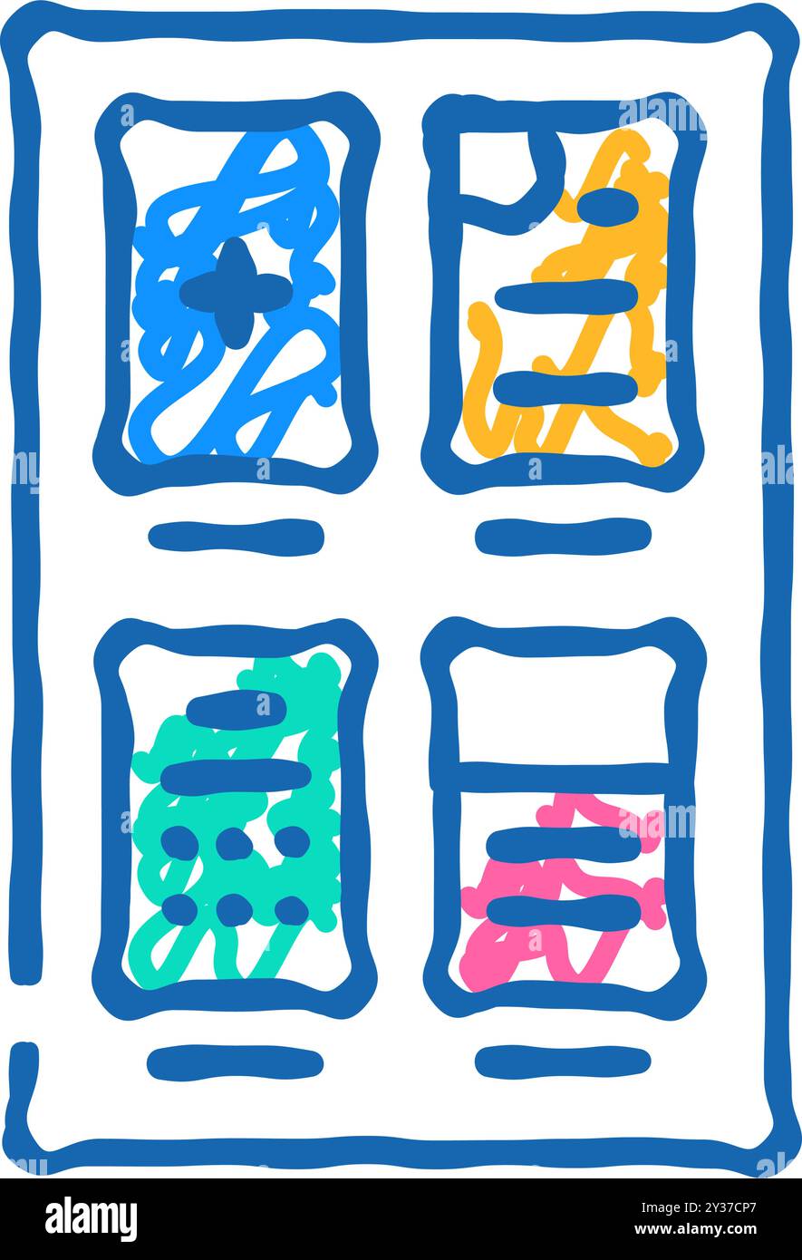 document templates technical writer icon doodle illustration Stock ...