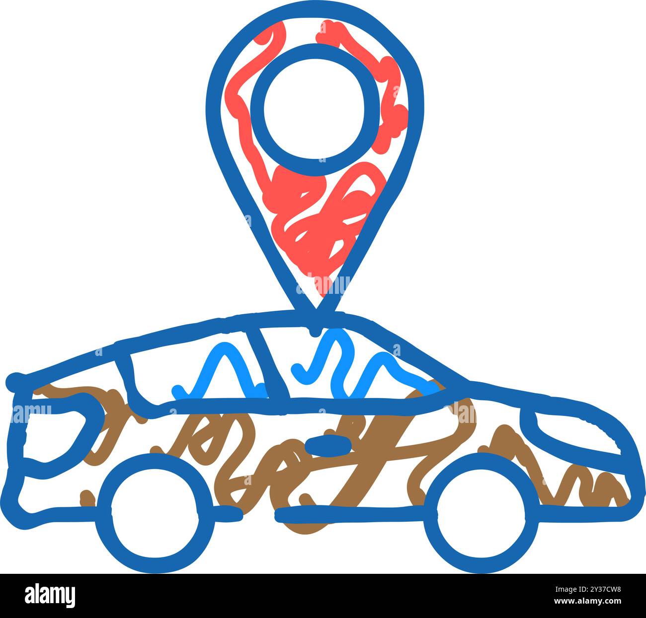 car map location icon doodle illustration Stock Vector Image & Art - Alamy