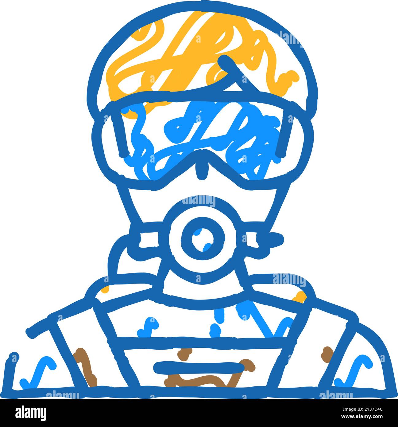 scuba diving mask face icon doodle illustration Stock Vector Image ...