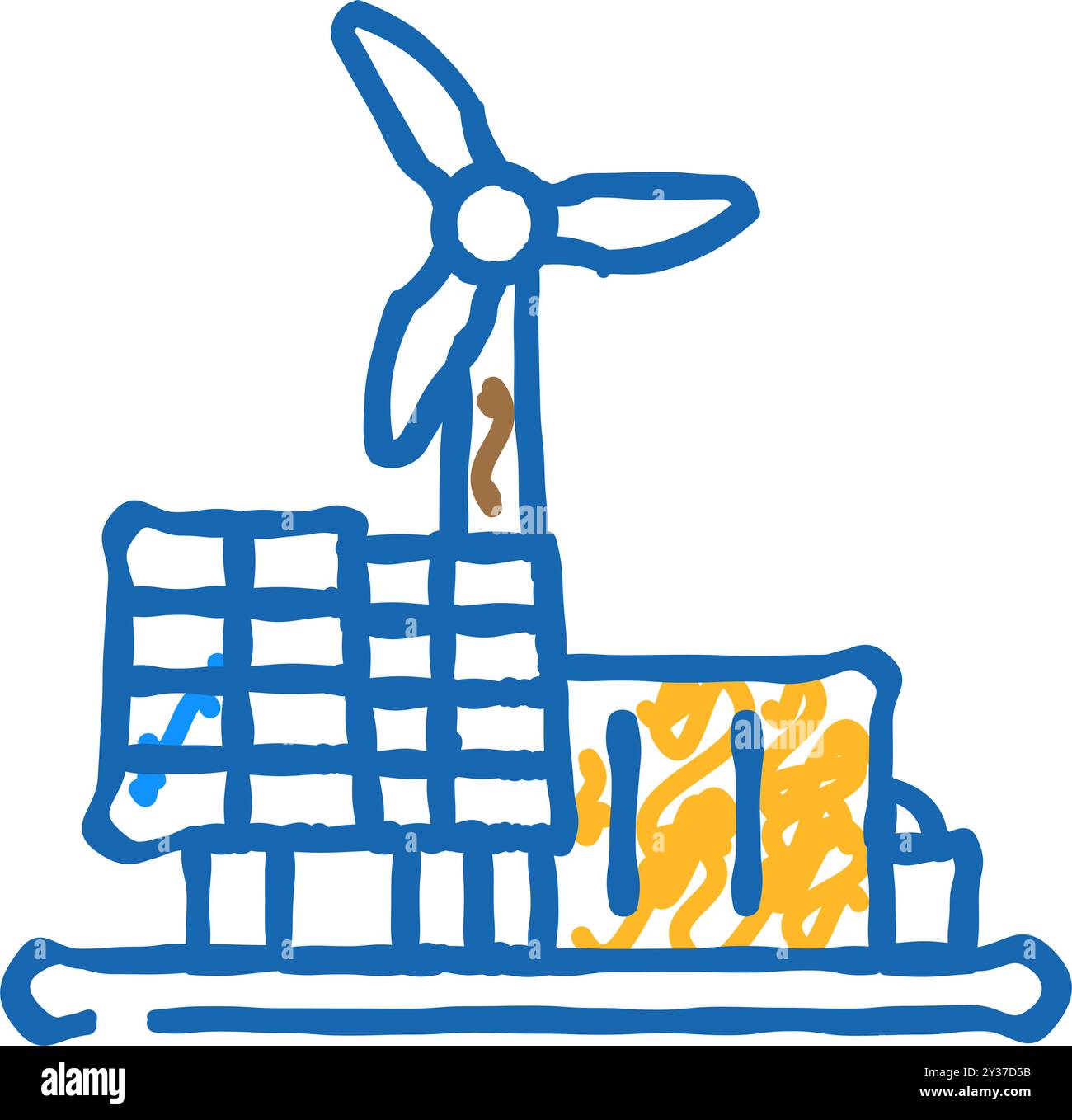 renewable integration energy icon doodle illustration Stock Vector ...