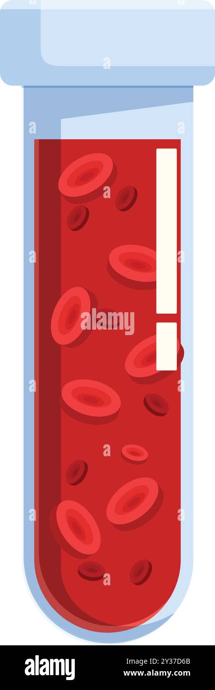 Test tube is containing red blood cells, used for a blood test in a ...