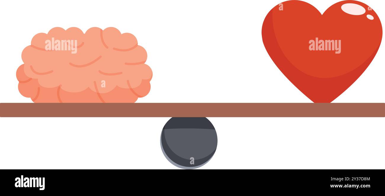 Cartoon illustration comparison between heart hi-res stock photography ...