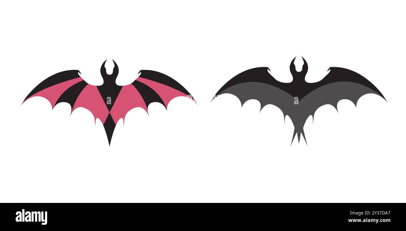 Set of bat silhouettes icon vector Stock Vector Image & Art - Alamy
