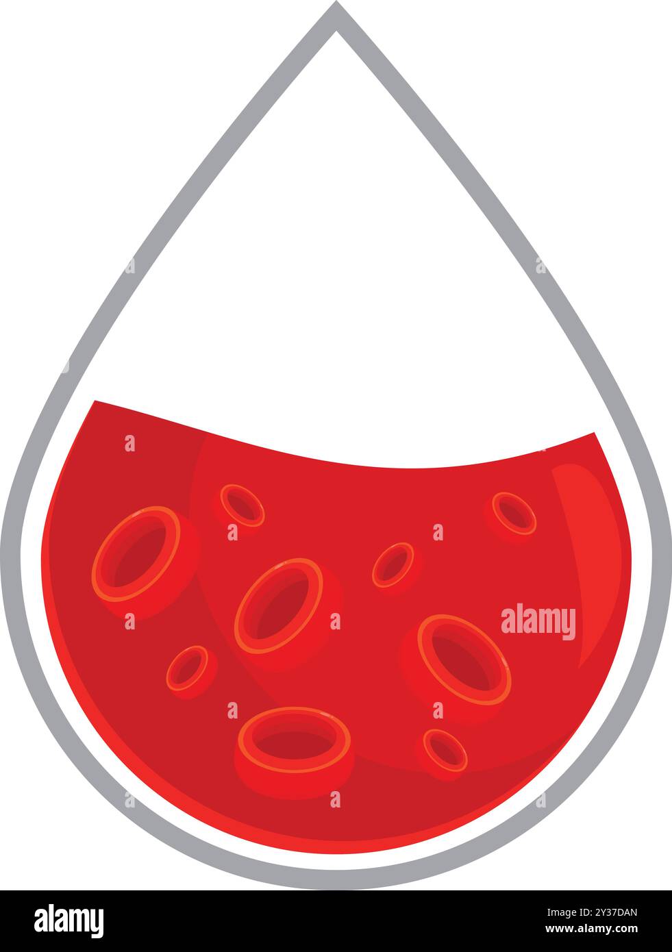 Blood donation concept featuring a blood drop with red blood cells ...
