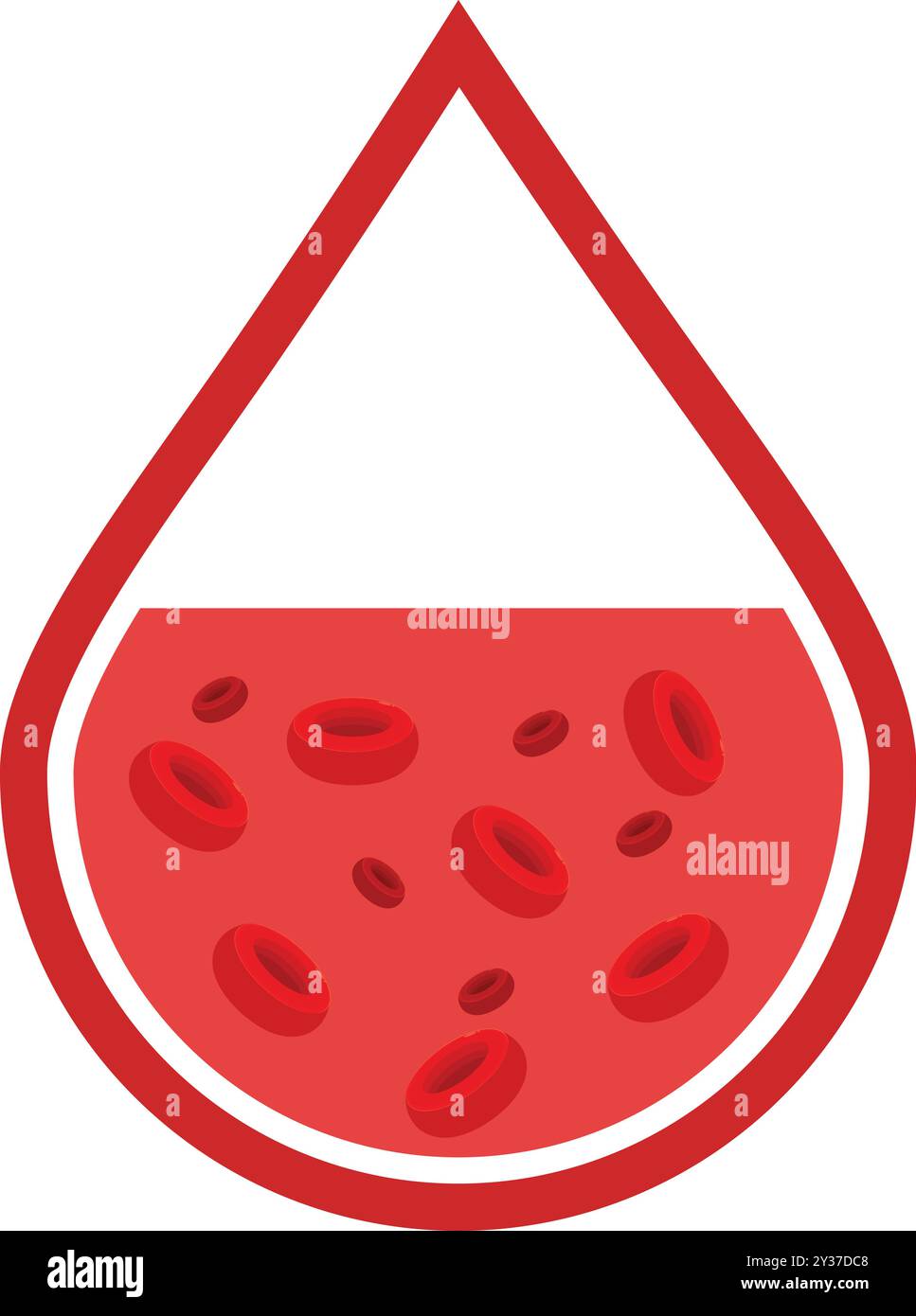 Red blood cells are seen floating in blood plasma inside the outline of ...