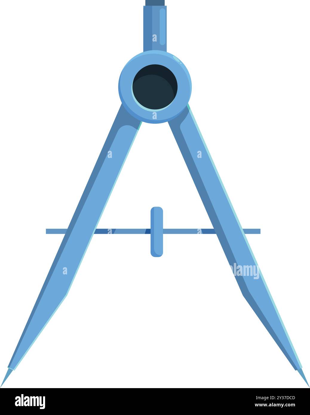 Blue drafting compass standing upright, ready to assist in technical ...