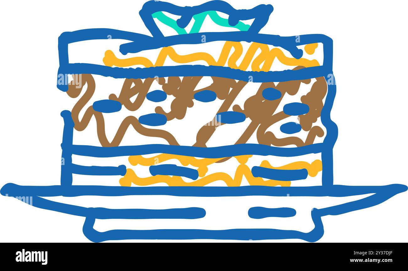 moussaka dish greek cuisine icon doodle illustration Stock Vector Image ...