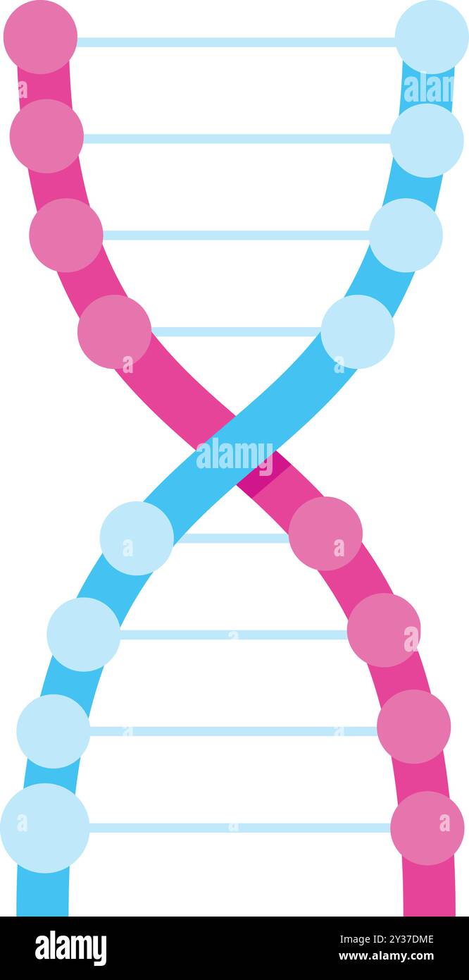 Colorful dna double helix structure representing human genome on white ...