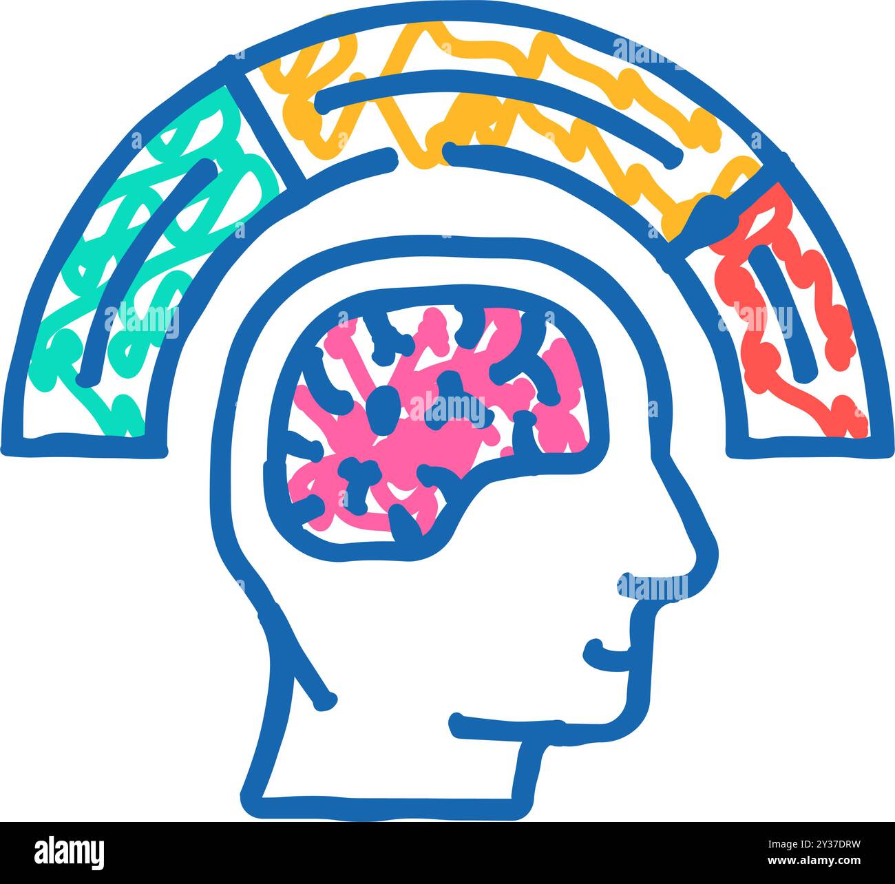 cognitive load ux ui design icon doodle illustration Stock Vector Image ...