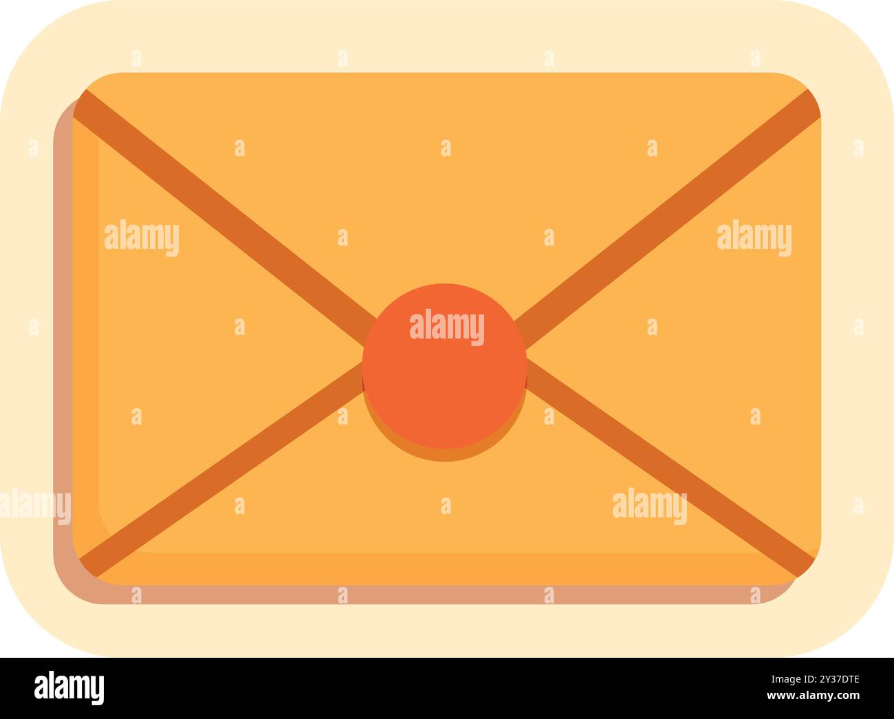 Closed yellow envelope sealed shut with red wax and string, for themes ...