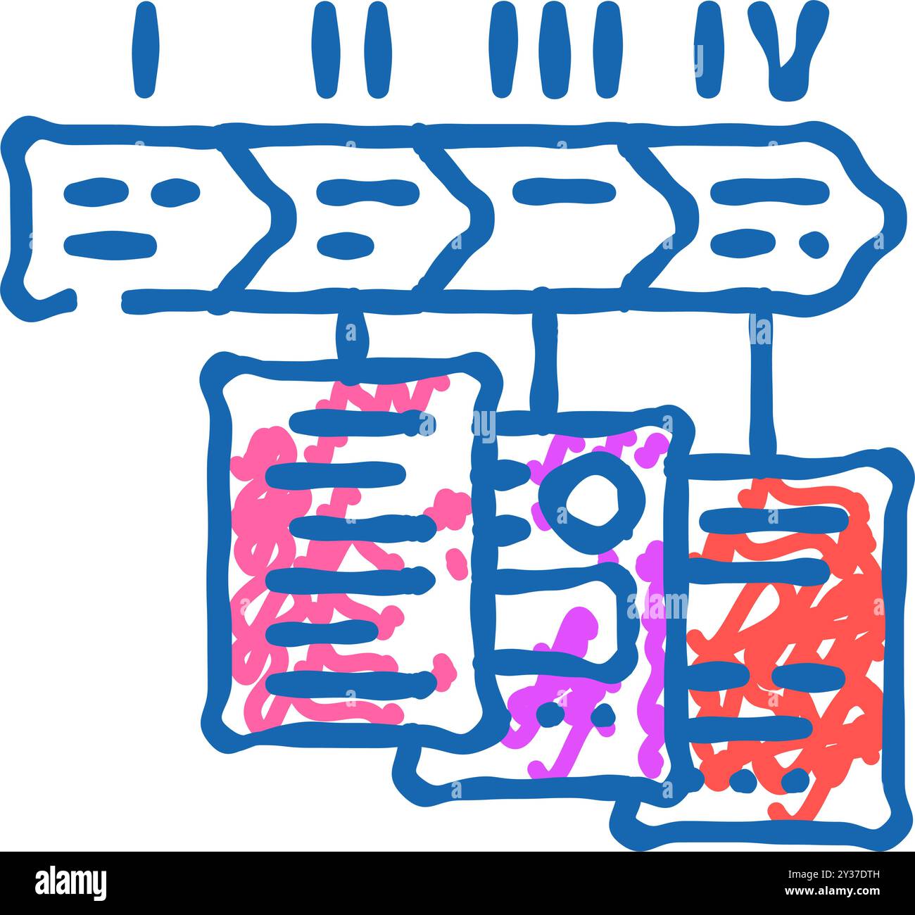 content organization technical writer icon doodle illustration Stock ...