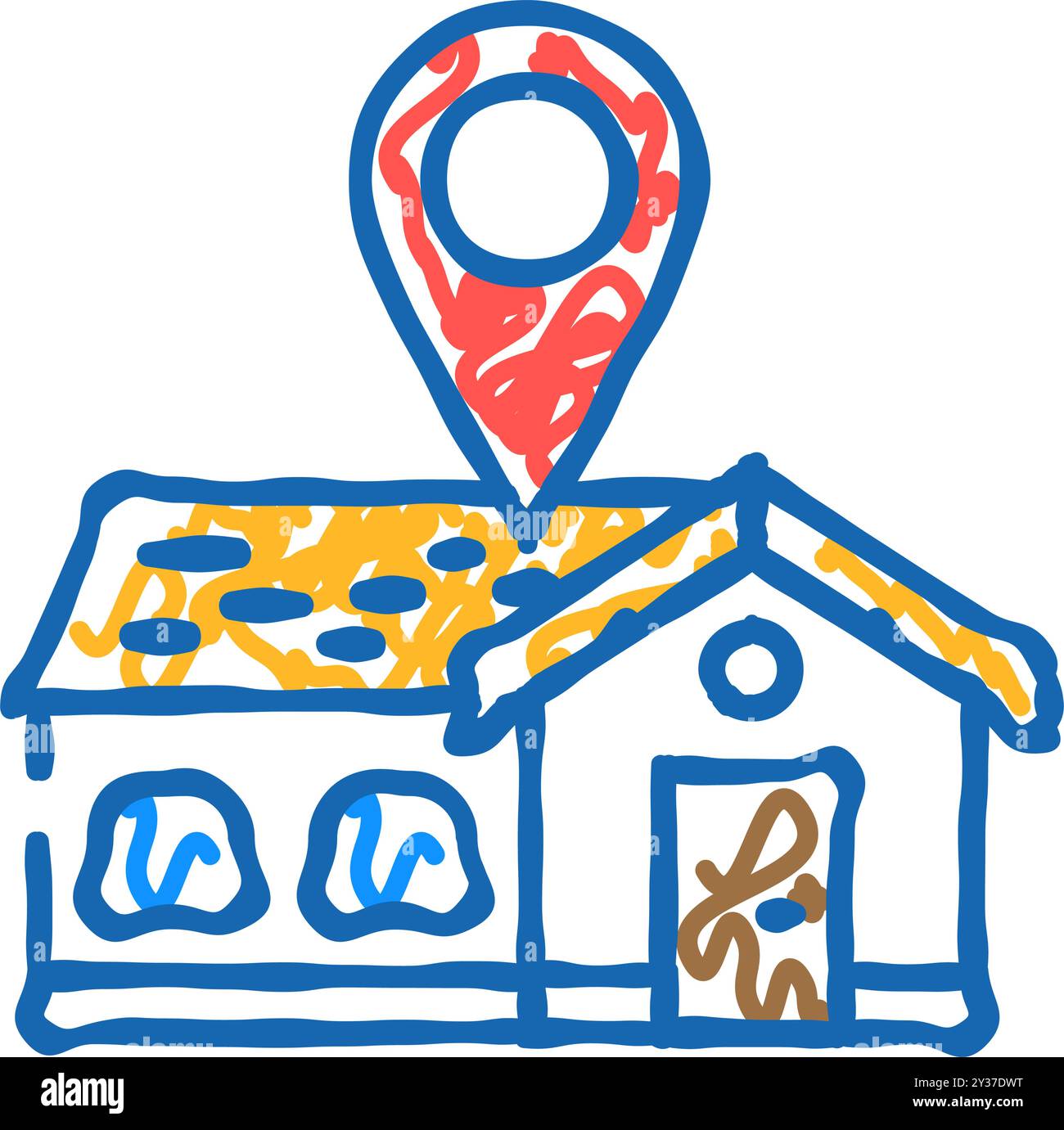 home map location icon doodle illustration Stock Vector Image & Art - Alamy