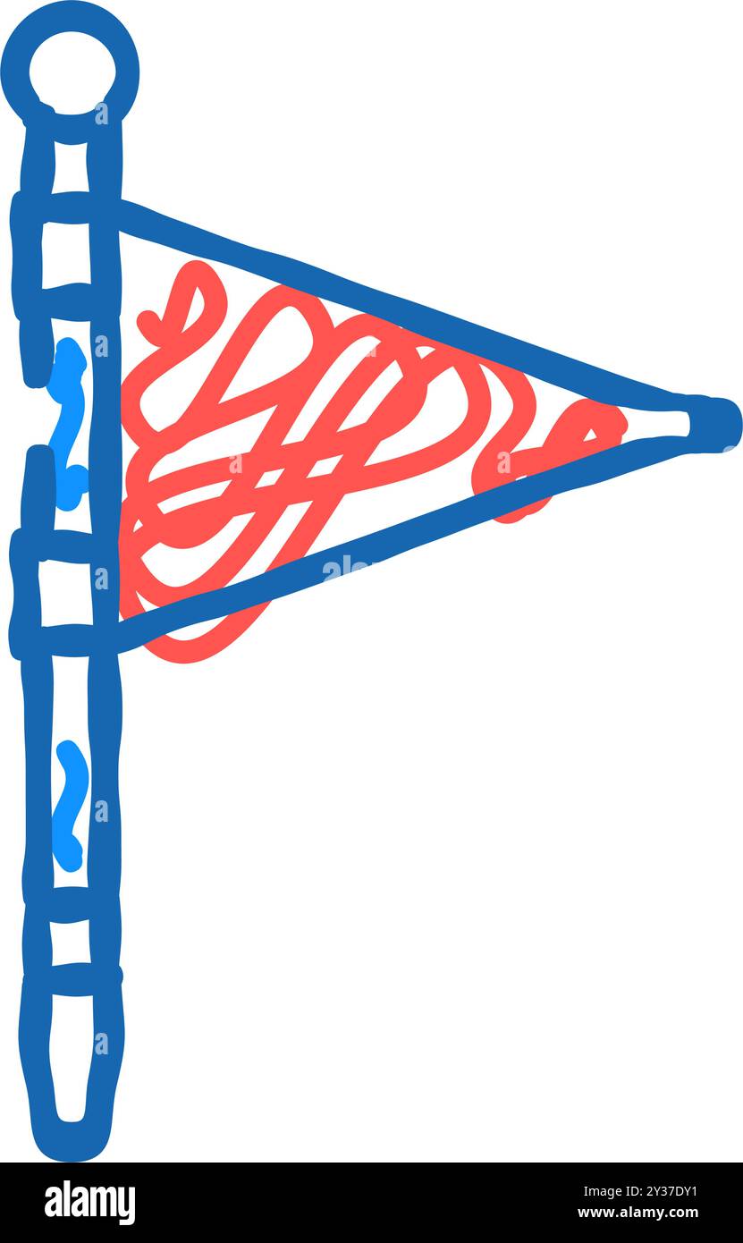 flag red pointer map location icon doodle illustration Stock Vector Image & Art - Alamy