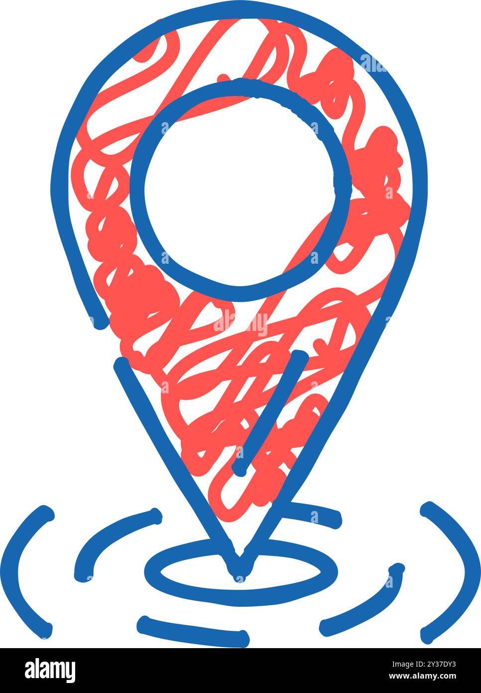 pointer red map location icon doodle illustration Stock Vector Image & Art - Alamy