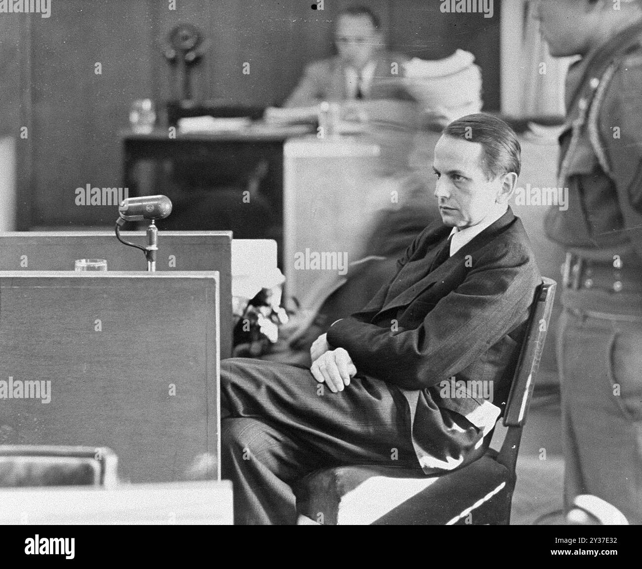 Otto Ohlendorf testifies on his own behalf at the Einsatzgruppen Trial ...