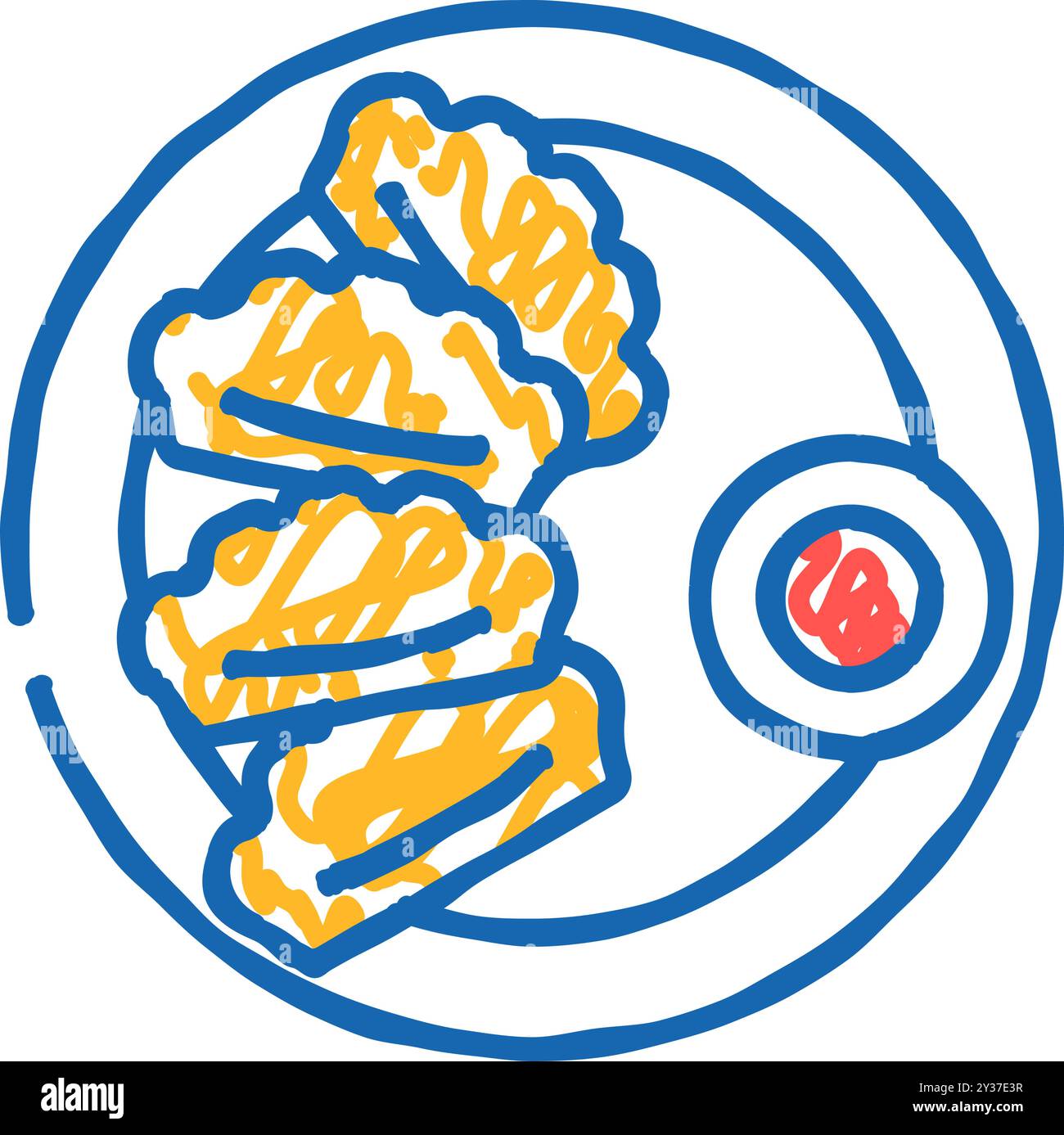 mandu dumplings korean cuisine icon doodle illustration Stock Vector ...