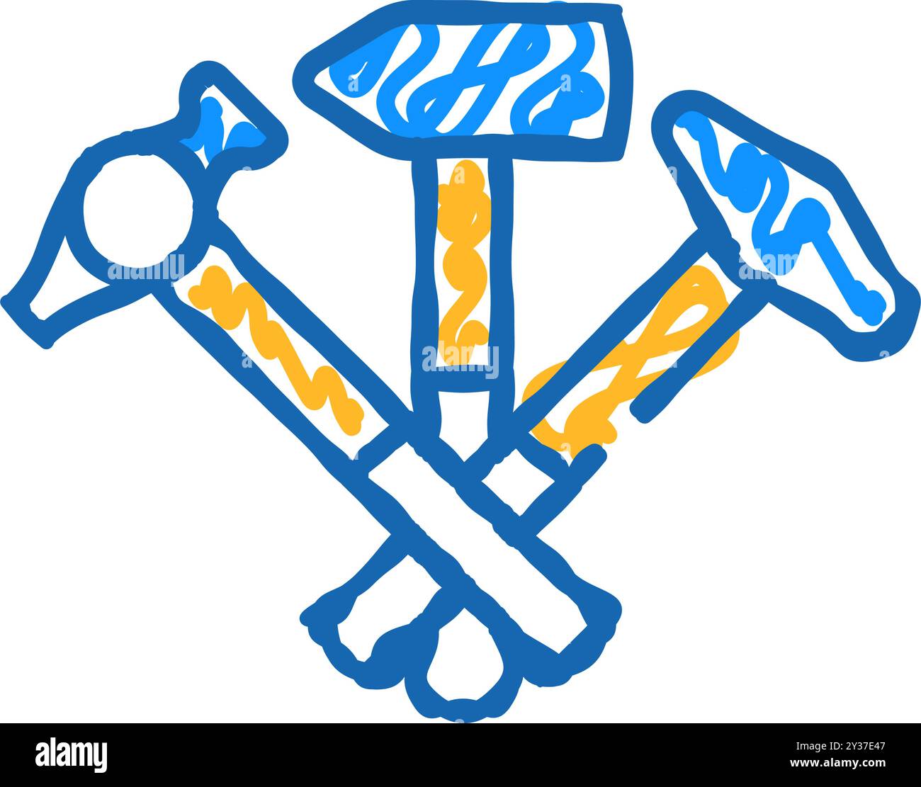 hammer blacksmith metal icon doodle illustration Stock Vector Image ...