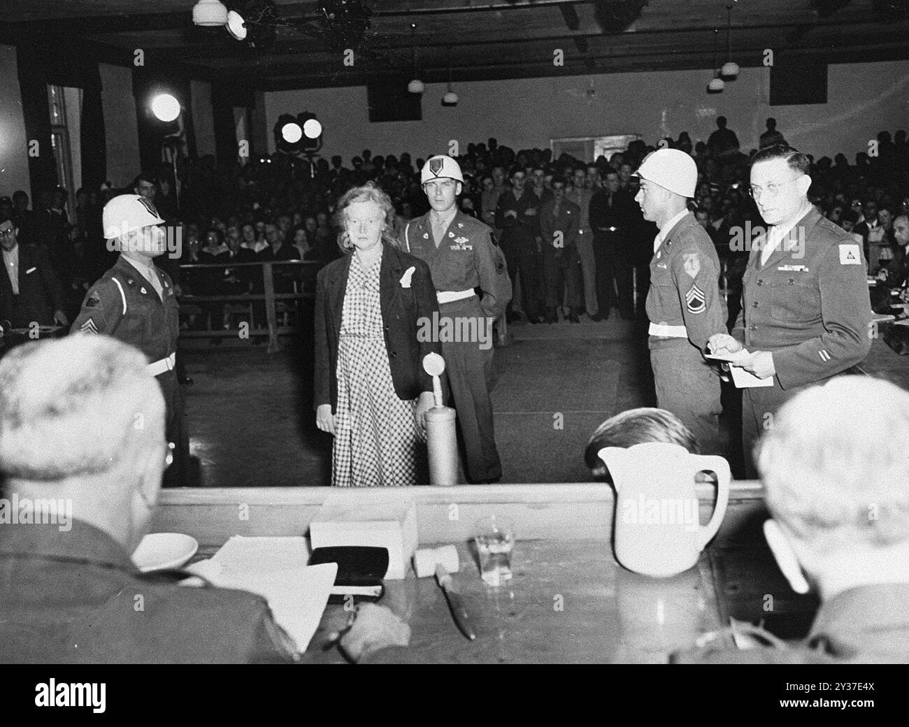 Ilse Koch is sentenced to life in prison by Brigadier General Emil C ...