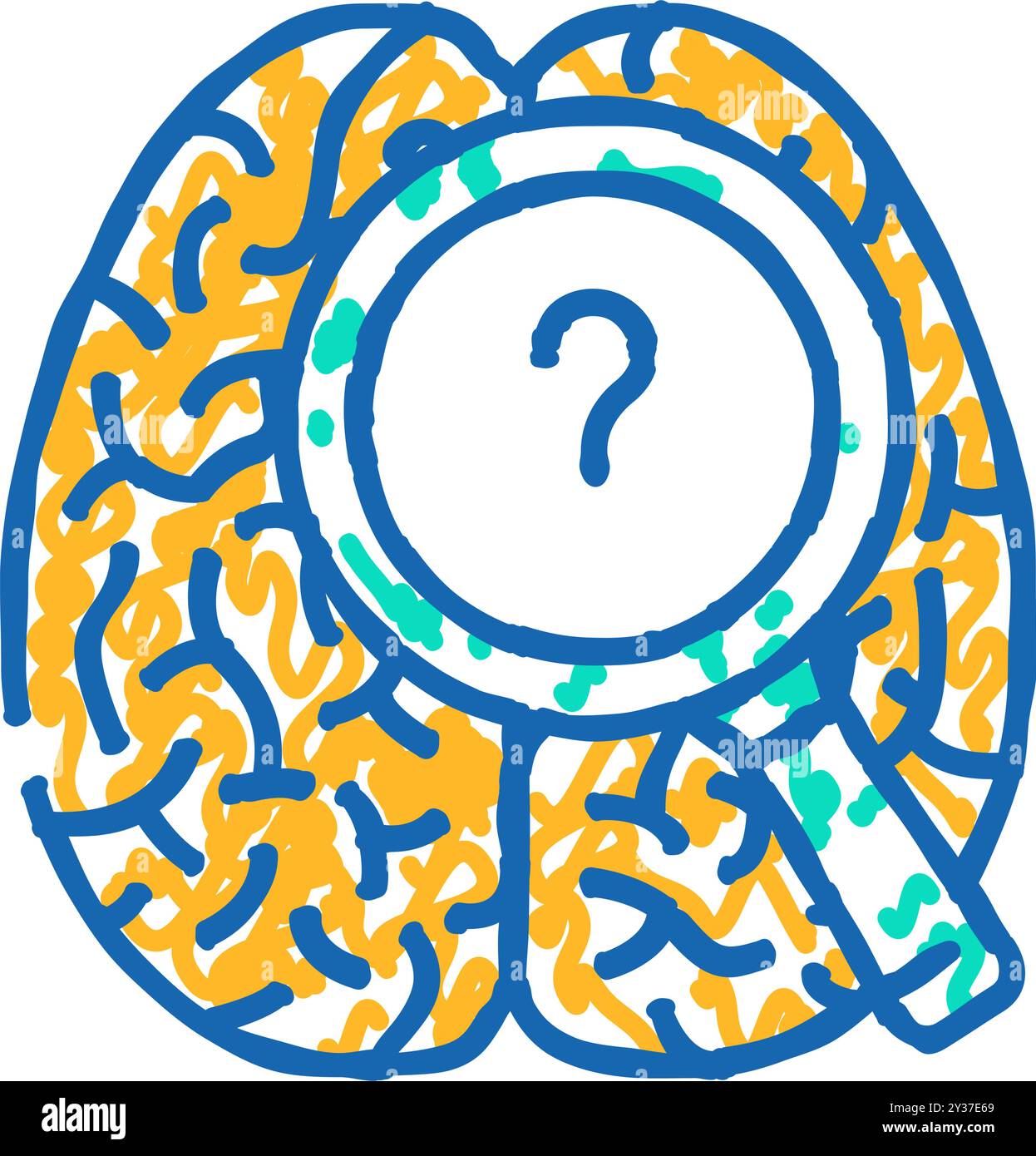 brain research neuroscience neurology icon doodle illustration Stock ...