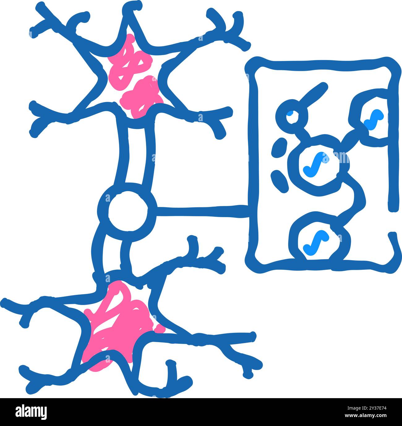 neurochemistry neuroscience neurology icon doodle illustration Stock ...