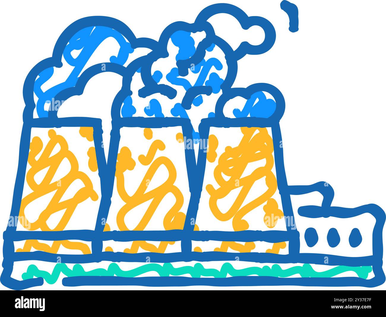 power plant nuclear energy icon doodle illustration Stock Vector Image ...