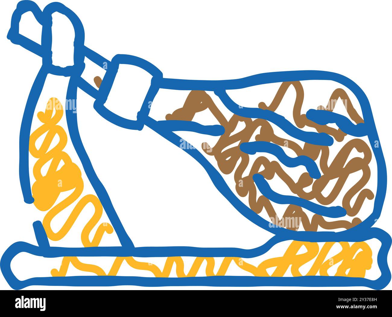 jamón iberico spanish cuisine icon doodle illustration Stock Vector ...