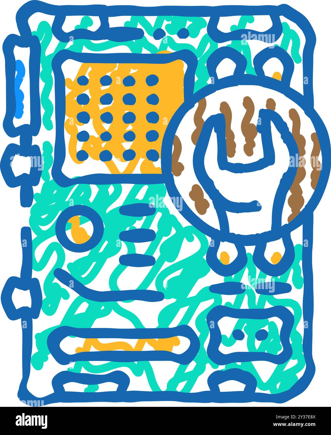 motherboard repair computer icon doodle illustration Stock Vector Image ...